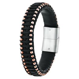 Lucardi Armband 'Urban Story' Herren Gr&ouml;&szlig;e 19 schwarz / silber