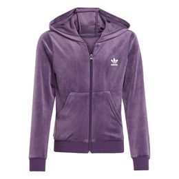 adidas originals Sweatjacke 'Essential' M&auml;dchen Gr&ouml;&szlig;e 158 aubergine / wei&szlig;