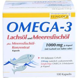 OMEGA-3 Lachs&ouml;l und Meeresfisch&ouml;l Kapseln 100 St