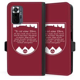 DeinDesign Xiaomi Redmi Note 10 Pro Handy Klapph&uuml;lle Handyh&uuml;lle aus Kunst Leder schwarz Flip Case 1. Fc N&uuml;rnberg Bundesliga Merchandise Sideflip mit langer 
