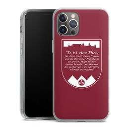 DeinDesign iPhone 12 Pro Max Handy Silikon H&uuml;lle Case transparent Handyh&uuml;lle 1. Fc N&uuml;rnberg Bundesliga Merchandise Silikon Case