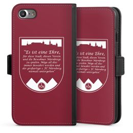 DeinDesign iPhone SE (2020) Handy Klapph&uuml;lle Handyh&uuml;lle aus Kunst Leder schwarz Flip Case 1. Fc N&uuml;rnberg Bundesliga Merchandise Sideflip mit Lasche