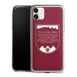 DeinDesign iPhone 11 Handy Slim Case Silikon Handyh&uuml;lle transparent H&uuml;lle extra d&uuml;nn 1. Fc N&uuml;rnberg Bundesliga Merchandise Silikon Slim Case