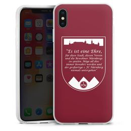 DeinDesign iPhone Xs Max Handy Silikon H&uuml;lle Case transparent Handyh&uuml;lle 1. Fc N&uuml;rnberg Bundesliga Merchandise Silikon Case