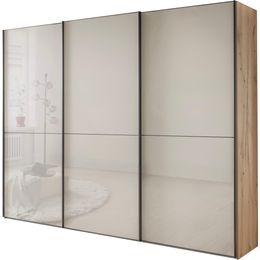 Schwebet&uuml;renschrank Wiemann "Phoenix, Made in Germany, modernes Design, Highlight, Blickfang", glas champagner, B:223cm H:217cm T:67cm, Schr&auml;nke, Schwebet&uuml;renschrank, maximaler Staurraum, inkl.Einlegeb&ouml;den, W&auml;scheb&ouml;den u. D&auml;mpfer