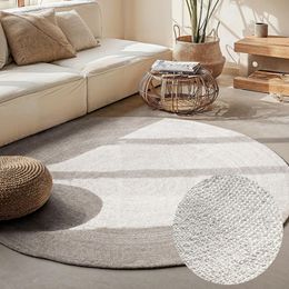 Teppich Hanse Home "Rangpur Juteteppich", wei&szlig;, H:10mm &Oslash;:200cm, Jute, Teppiche, Teppich, Handgewebt, 100% Jute, Natur, Wohnzimmer, Flur, Boho, Skandi