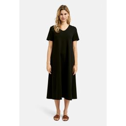 Smith & Soul Sommerkleid SMITH & SOUL, Damen, Gr. M, US-Gr&ouml;&szlig;en, schwarz, Material: 70% Baumwolle, 25% Polyester, 5% Elasthan, unifarben, regular fit Midi, V-Ausschnitt, eingesetzt gerader Abschluss, Kleider Sommerkleid, mit V-Ausschnitt