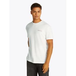 Kurzarmshirt Tommy Jeans "TJM REG GRAPHIC SLUB TEE EXT", Herren, Gr. XXL, beige (ecru), Single Jersey, Obermaterial: 100% Baumwolle, unifarben, normal, Rundhals, eingesetzt,Ärmel ohne Ärmelschlitz abgesteppte Kante, Shirts, Mit Rundhalsausschnitt