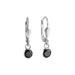 Paar Ohrh&auml;nger Vivance "925-Sterling Silber rhodiniert Zirkonia", schwarz (wei&szlig;, schwarz), Ohrringe, Damen, one-size, Silber 925 (Sterlingsilber)