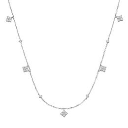 Collier "mit Behang, wei&szlig;e Zirkonia, Silber 925", wei&szlig;, Giorgio Martello MILANO, Halsketten, Damen, 45cm, Silber 925 (Sterlingsilber), Collier