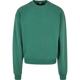 Rundhalspullover Urban Classics "Urban Classics Herren Ultra Heavy Crew", Damen, Gr. L, leaf, 100% Baumwolle, unifarben, oversize, Rundhals, Pullover Rundhalspullover
