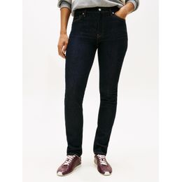 Slim-fit-Jeans Tommy Hilfiger "DNM SLIM RW", Damen, Gr. 31, L&auml;nge 32, pure, Denim/Jeans, Obermaterial: 61% Baumwolle, 35% Lyocell, 3% Polyester, 1% Elasthan, Abriebeffekte, slim fit kn&ouml;chellang, Jeans Slim-fit-Jeans