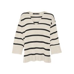 V&eacute;ro Moda VERO MODA Pullover 'Saba' Damen Gr&ouml;&szlig;e M beige / schwarz