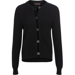 Reitmayer Strickjacke mit Samtband Schwarz (Gr&ouml;&szlig;e: 38)