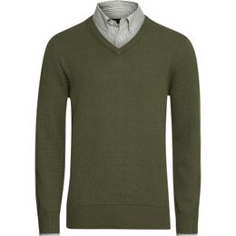 Highmoor Set: V-Pullover & Karohemd Gr&uuml;n (Gr&ouml;&szlig;e: XXL)