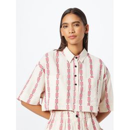 Nasty Gal Bluse Damen Gr&ouml;&szlig;e XS creme / cranberry / schwarz