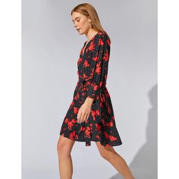 KOTON Kleid Damen Gr&ouml;&szlig;e 36 rot / schwarz / wei&szlig; Winterkleid