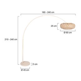 Steinhauer Bogenleuchte Sparkled Light, creme, Bambus, E27