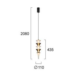 Viokef LED-Pendellampe Venera, H&ouml;he 43 cm, wei&szlig;/braun, Glas