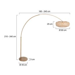 Steinhauer Bogenleuchte Sparkled Light, bronzefarben, Bambus, E27
