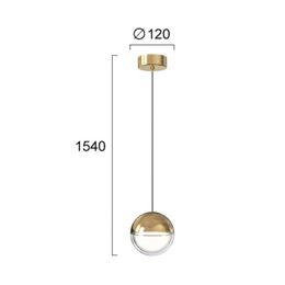 Viokef LED-Pendellampe Zirea, goldfarben, &Oslash; 12 cm, Metall