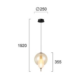 Viokef LED-H&auml;ngelampe Adol, amberfarben, &Oslash; 25 cm, Glas