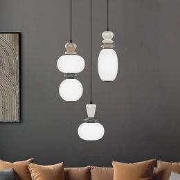 Viokef LED-Pendellampe Gemma, &Oslash; 38 cm, bunt, Glas/Keramik, 3-flg.