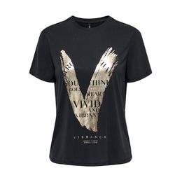 Only T-Shirt 'ONLFREE' Damen Gr&ouml;&szlig;e M gold / schwarz