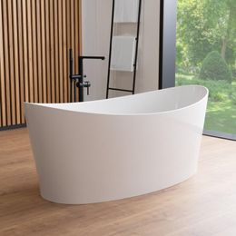 rivea Maila freistehende Badewanne L: 160 B: 71 H: 61,9 cm, mit pflegeleichter Oberfl&auml;che, BR0561WH,