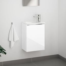 Duravit ME by Starck Handwaschbecken, evineo ineo4 Unterschrank B: 43 cm, 1 T&uuml;r links, mit Griff,, 07234300411+BE0264WH,