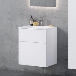 neoro n50T46 Unterschrank B: 60 cm mit 2 Ausz&uuml;gen, Waschtisch eckig wei&szlig;,, BN0073WM,