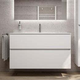 evineo ineo5 evo Unterschrank B: 121 cm, 2 Ausz&uuml;gen, mit Griffmulde, f&uuml;r Duravit ME by Starck Waschtisch,, BE0716WH,