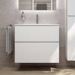 evineo ineo5 evo Unterschrank B: 81 cm, 2 Ausz&uuml;gen, mit Griffmulde, f&uuml;r Duravit ME by Starck Waschtisch,, BE0720WH,