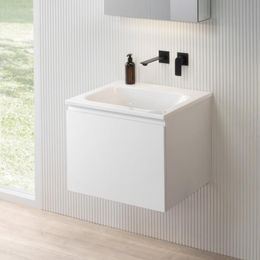 rivea Dia Unterschrank B: 61 cm mit 1 Auszug, Waschtisch ohne Hahnloch wei&szlig;,, BR0036WM+BR0053WH,