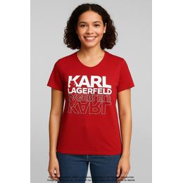 K by KARL LAGERFELD Karl Lagerfeld T-Shirt Damen Gr&ouml;&szlig;e L Second Hand rot