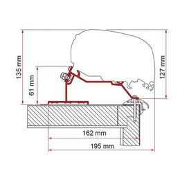 Adapter Fiamma Caravan Roof LMC, Detheffs, Fendt, Trigano, 425 cm
