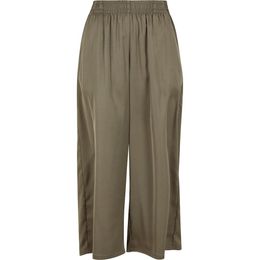 Urban Classics Ladies Satin Wide Leg Culotte ' ' Damen Gr&ouml;&szlig;e 50 oliv