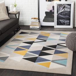 Teppich LIVABLISS "MILANO", bunt (multi), B:200cm H:11mm L:275cm, Kunstfaser, Teppiche, Teppich, Skandi Design, Modern Boho Kurzflor Wohnzimmerteppich, Schlafzimmer