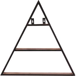 Wandregal Sit "Panama", schwarz (schwarz, natur), B:50cm H:50cm T:13cm, Massivholz, Metall, Regale, Wandregal