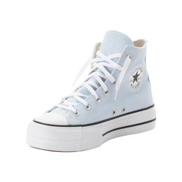 Sneaker Converse "CHUCK TAYLOR ALL STAR LIFT PLATFORM", Damen, Gr. 37,5, blau (blau supermoon, natural ivory), Leder, Schuhe Sneaker