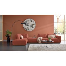Wohnlandschaft Musterring, B:395cm H:78cm T:202cmrusty, 100% Polyester, Sofas, "JustB PM200 bequem, wahlw. Sitzvorzug, Breite 395cm, Holzsockel",