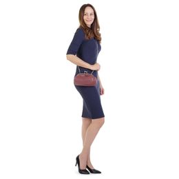 Samantha Look Damen Umh&auml;ngetasche, rosa, Leder, leicht gl&auml;nzend, unifarben, Taschen, echt Leder, Made in Italy