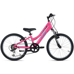 WYLD Kinderfahrrad "Mistral Pink 6 G&auml;nge RH 27 cm - Ab 6 Jahre", 27cm, 20 Zoll (50,80cm) hinten: 20 Zoll (50,80cm)rosa, schwarz, Fahrr&auml;der