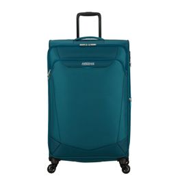 Weichgep&auml;ck-Trolley American Tourister "SUMMERRIDE, in verschiedenen Gr&ouml;&szlig;en", Damen, Gr. B/H/T: 48cm x 80cm x 32cm 111 l, totally teal, Polyester, Koffer, Reisekoffer Volumenerweiterung TSA-Schloss