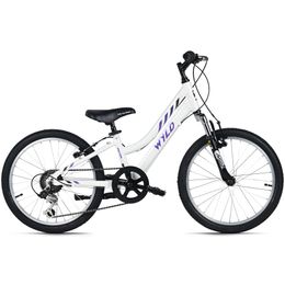 WYLD Kinderfahrrad "Mistral Wei&szlig; 6 G&auml;nge RH 27 cm - Ab 6 Jahre", 27cm, 20 Zoll (50,80cm) hinten: 20 Zoll (50,80cm)wei&szlig;, schwarz, Fahrr&auml;der