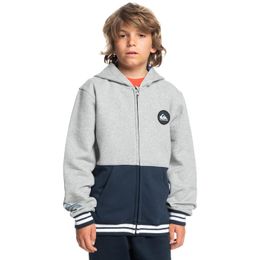 Quiksilver Jungen Kapuzensweatjacke "Knowledge Area", grau, Gr. 10, 55% Baumwolle, 45% Polyester, Sweatjacken