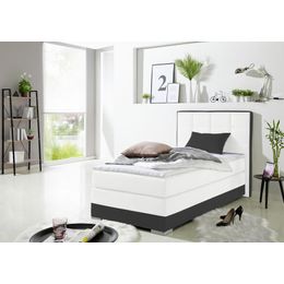 Boxspringbett Home Affaire, B:103cm L:210cm, wei&szlig;, Komplettbetten, inklusive Topper und Wendekissen