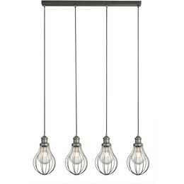 Searchlight H&auml;ngeleuchte "Balloon 4Lt Bar Pendant - Pewter Metal", 4, H: 21cm, 1 Stk.silber, Wohnzimmer, Leuchten