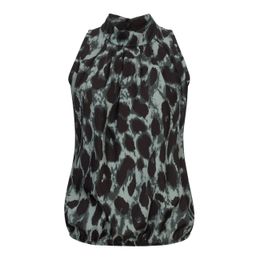 CLOUD 5IVE Damen T-Shirt "CLOUD 5IVE Choker Top with all over leo print"grün, schwarz, Gr. XS, animal-print, 95% Polyester, 5% Elasthan, Shirts
