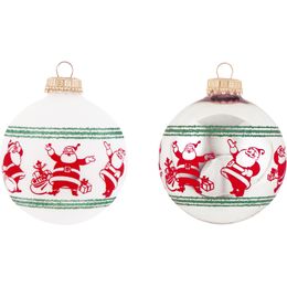 Weihnachtsbaumkugel "CBK74334, Weihnachtsdeko, Christbaumschmuck, Christbaumkugeln Glas", 7cm, bunt, KREBS GLAS LAUSCHA, Weihnachtsbaumkugeln, mit